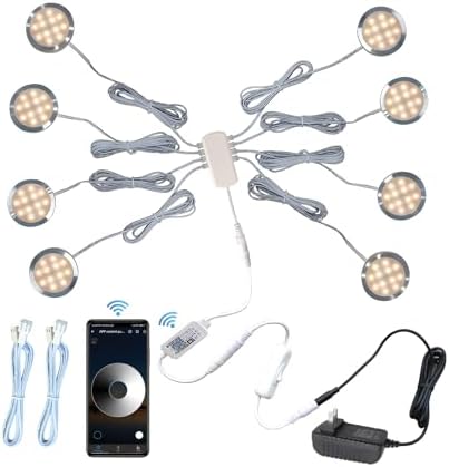 CRISETEK Puck Lights 8 Packs WiFi Control APP Alexa Control Rocker ...