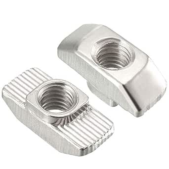 100 Pcs 4545 Series M8 T Nuts, T Slot Nut Hammer Head Fastener Nut, Nickel Plated Carbon Steel ...