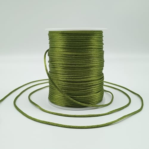 Amazon.com: 2 mm x 330 Feet Satin Nylon Cord, Silky Smooth Nylon String ...