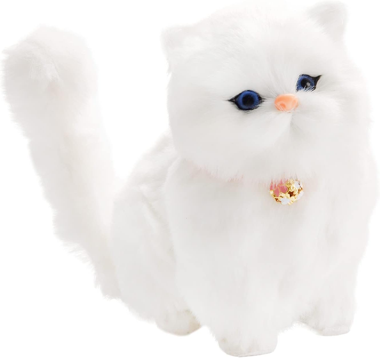 Amazon.com: Aydinids Mini Fur Cat Figurine Realistic Kitten Animal for ...