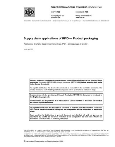 ISO/DIS 17366, Supply chain applications of RFID - Product packaging : ISO/TC 122: Amazon.de: Bücher