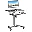 ERGOMAKER 65 x 45cm Mobile Standing Desk with 4 Rolling Castors, Small Standing Desk on Wheel ...