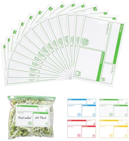Amazon.com : 100pcs Labels for Freezer Bags Freezer Meal Labels with ...