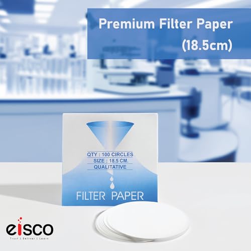 EISCO Pack of 100 Premium Qualitative Filter Paper - 18.5cm, 8-10 ...