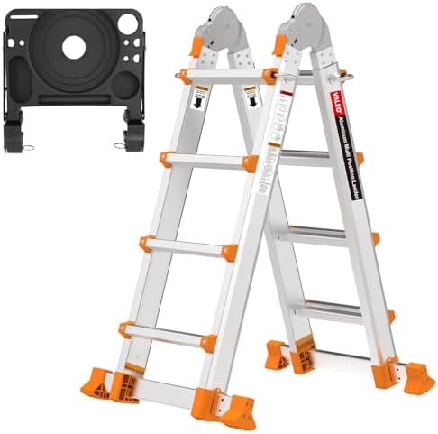 Ladders 14 FT, A Frame 4 Step Extension Ladder, Anti-Slip Multi ...