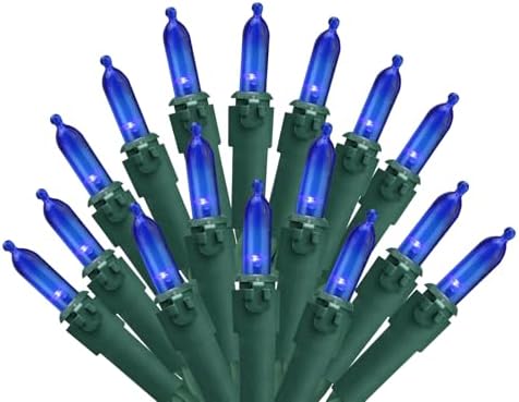 Amazon.com: Holiday Pride Blue Christmas Lights LED - 50 Count - Blue ...