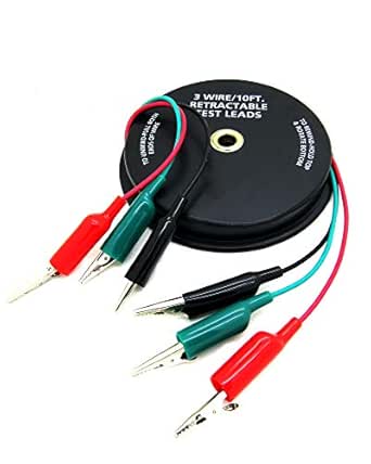 3 Wire Retractable Test Leads with Alligator Clips 18 AWG Test Leads ...