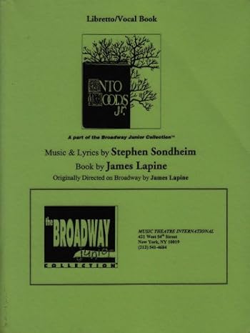 Libretto/Vocal Book - Into The Woods Jr. - The Broadway Junior ...