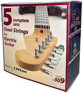 Clifton 5 pack E Guitar String Electric Guitar Strings Extra Light ...