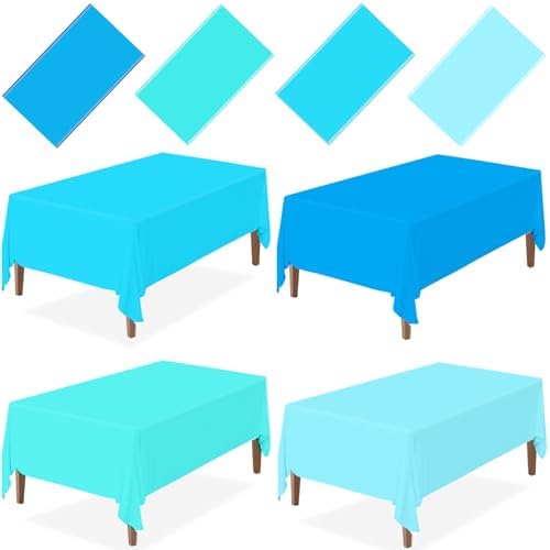 Amazon.com: 12 Pcs Ocean Theme Tablecloth,Disposable Assorted Blue ...