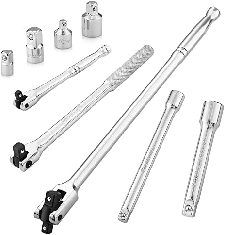 MAXPOWER Breaker Bar and Socket Extension Bar Set, Included 1/4" 3/8" 1 ...