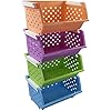Amazon.com: Asking 4-Pack Colorful Plastic Stackable Kitchen Storage ...