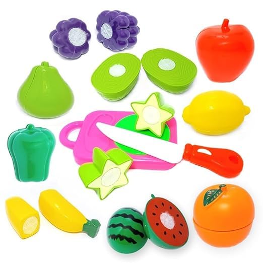 Buy Toy Arena Fruits & Veggies Set of 11 Pcs Realistic Sliceable ...