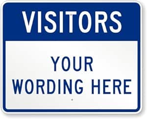 Amazon.com: Visitors [custom text] Sign, 30" x 24" : Industrial ...