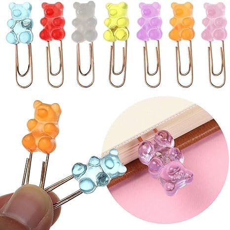 Amazon.com : Metal Paper Clips, Rainbow Bear Memo Clips Kawaii File ...