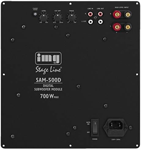 MONACOR SAM-500D Subwoofer Aktiv-Modul mit 500 W und variablem Tiefpass ...