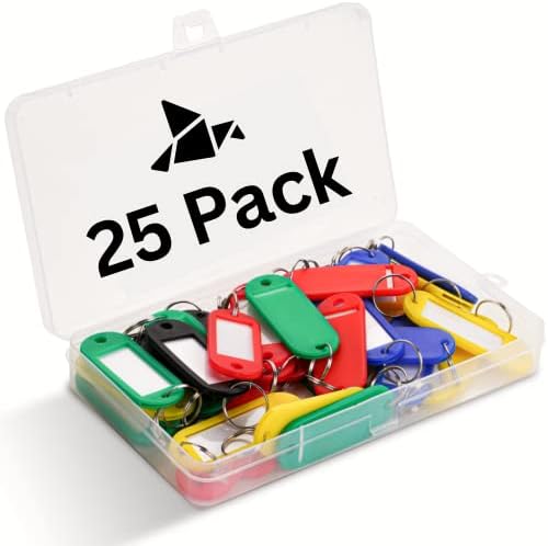 Key Tags with Split Ring 20 PCS Key Fobs Labels ID Keyring Tags for ...