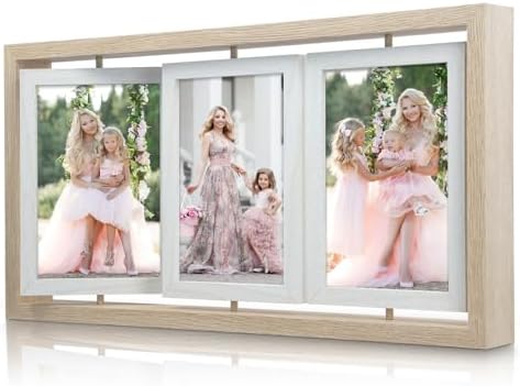 6x4 Rotating Photo Frame, Double-Sided Rotating Display with HD Glass ...