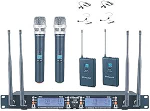 Amazon.com: GTD Audio 4 x100 Changeable Channels UHF Wireless Handheld Lapel Microphone DJ ...