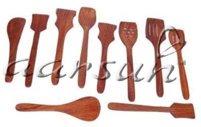 Buy Aarsun Woods Wooden Spoon Set 1 Frying, 2 Serving, 2 Spatula, 3 ...