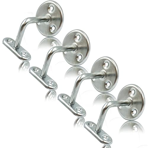 Pack of 4 Handrail Brackets for Stairs, Zinc Plated Banister Rail ...