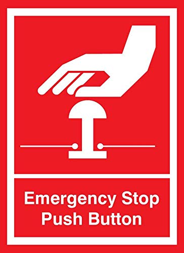 CHD GRAPHIC Emergency Stop Push Button Sign Board Self Adhesive Vinyl ...