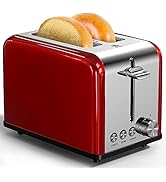 Amazon.com: Toaster 2 Slice, Retro Small Toaster with Bagel, Cancel ...