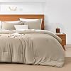 Amazon.com: Andency Khaki Comforter King Size - 7 Pieces Bed in a Bag ...