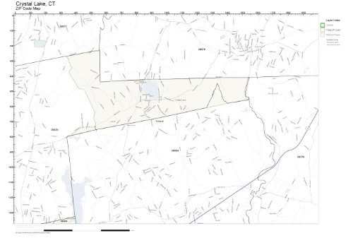 ZIP Code Wall Map of Crystal Lake, CT ZIP Code Map Laminated: Amazon ...