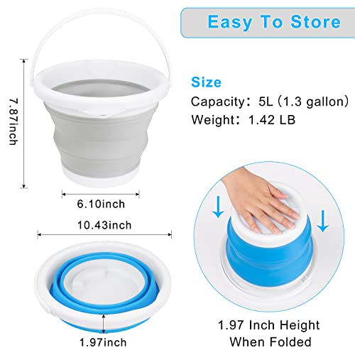 Snapklik.com : Collapsible Mop Bucket For Floor Cleaning,5L(13 Gallon ...