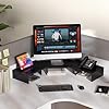 FITUEYES Dual Monitor Stand - 3 Shelf Computer Monitor Riser, Wood ...