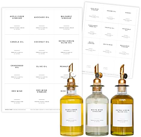 Amazon.com: HVSWLY Oil and Vinegar Labels for Bottles,50 Pantry Labels ...