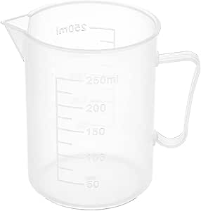Othmro 250ml Measuring Cup PP Plastic, Measuring Jug Transparent Graduated Beaker with Handle ...