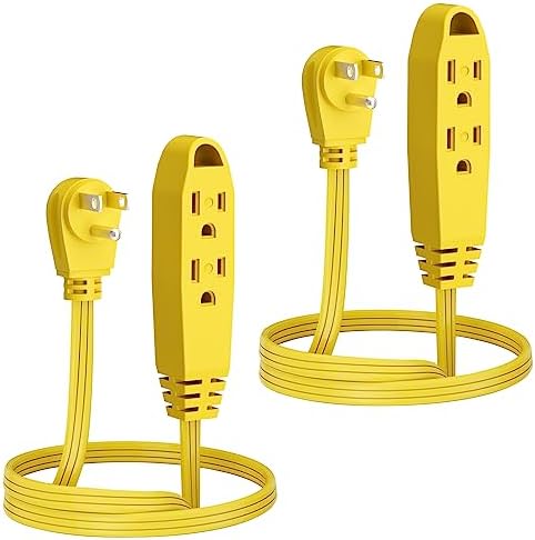 Amazon.com: K KASONIC - 3 Feet 3 Outlet Extension Cord 2 Pack - Triple ...