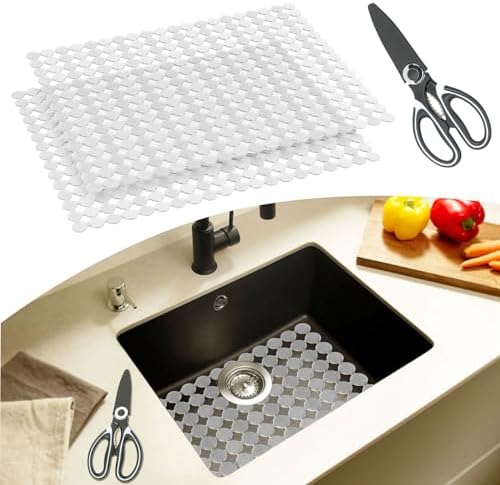 iDesign Kitchen Sink Mat, Large and Adjustable Non-Slip Sink Protector ...