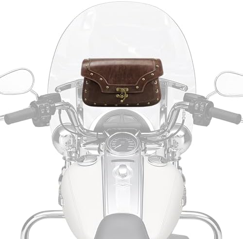 Amazon.com: NICECNC Motorcycle Windshield Bag, Vintage Crazy Horse ...