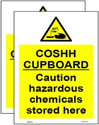 Haobase 2 Pcs COSHH Cupboard Safety Sign Sticker - Self Adhesive Vinyl ...