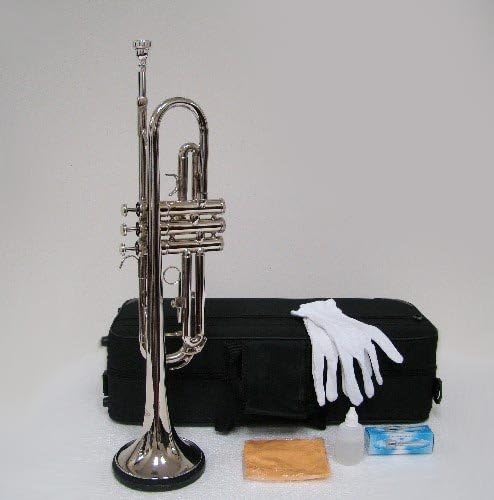 Amazon.com: Merano B Flat Silver Trumpet with Case+Mouth Piece+Valve ...