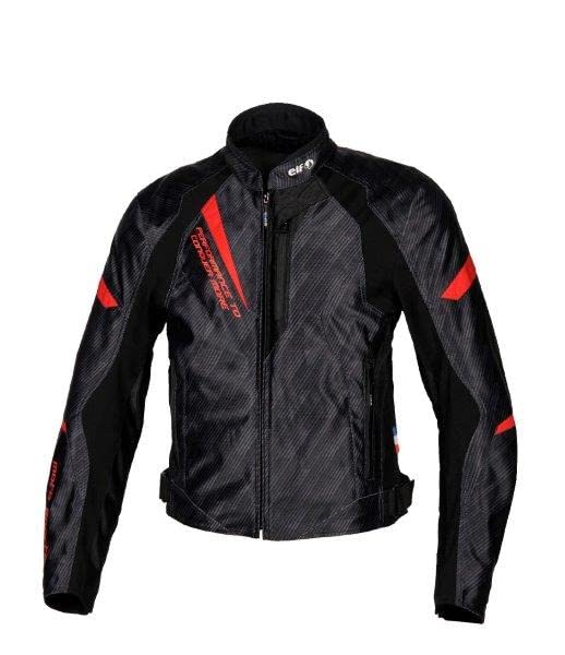 Amazon | [エルフ] ジャケット スフィーダジャケット メンズ EJ-S113 ブラック&レッド M | ジャケット | 車＆バイク