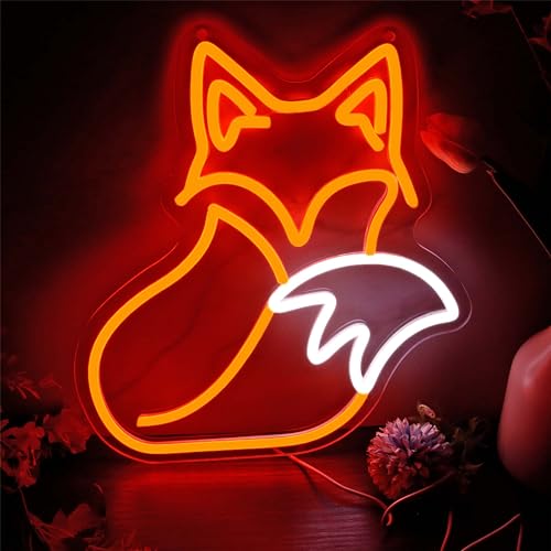 JKHOO Fox LED Neon Signs for Wall Decor,Dimmable Neon Fox Sign,Animal ...