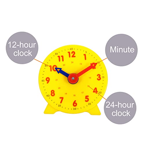 PATIKIL 4 inch Teaching Clock, Learn Clock Learning Tell Time Analog ...