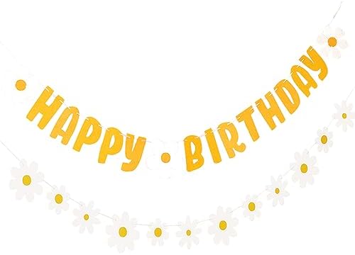 Amazon.com: Happy Birthday Banner Little Daisy Banner for Kids Adults ...