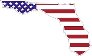 Amazon.com: 6" STATE OF FLORIDA Shaped american united states flag ...