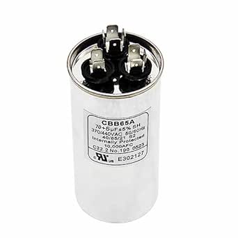 yhoparts 70+5 MFD 70/5 uf 370/440 VAC CBB65B Dual Run Round Motor ...