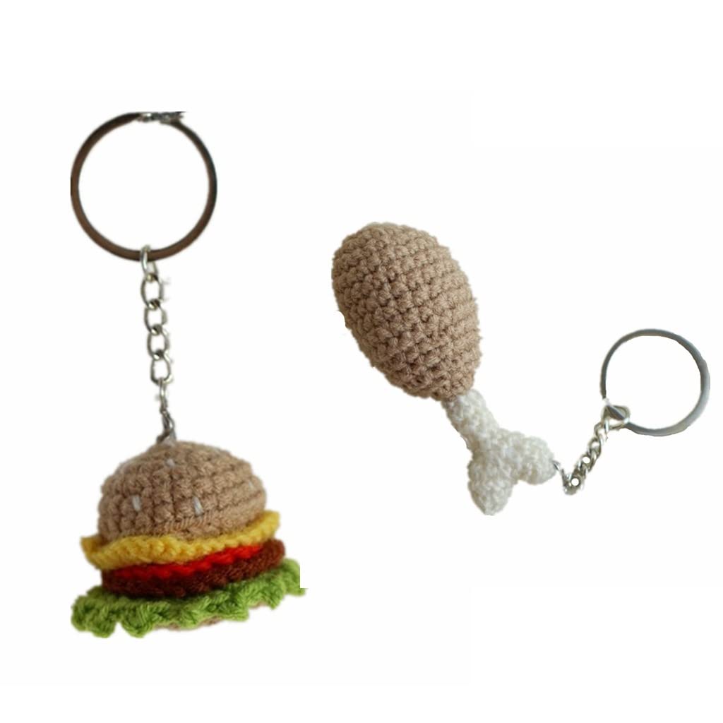 Amazon.com: Handmade Crochet Cute Food Chicken Drumstick Hamburger ...