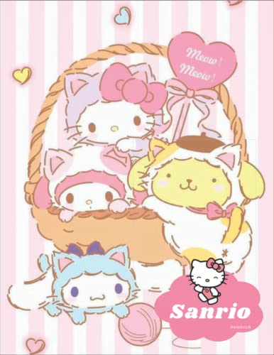 『Sanrio Notebook: Sanrio Composition Book, College Ruled For Kids, Teen ...