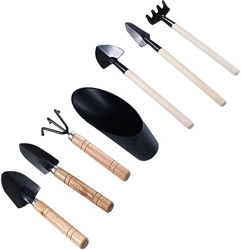 Amazon.com : Sibba Small Garden Tools 6 Pcs Mini Miniature Shovel ...