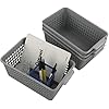 Amazon.com: Doryh Plastic Storage Baskets Set, Grey, 4 Packs Small ...