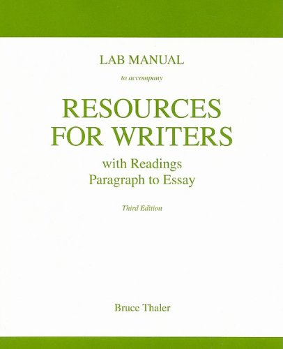 Amazon.com: Lab Manual for Resources for Writers with Readings ...