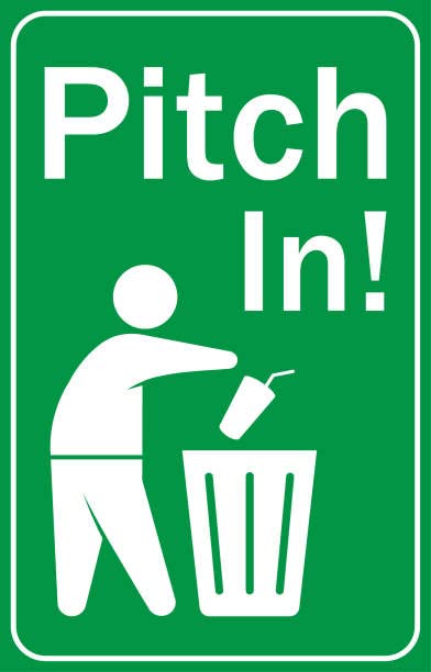 Pitch in! Signage Sticker, PVC Waterproof Sticker | Wall Stickers ...